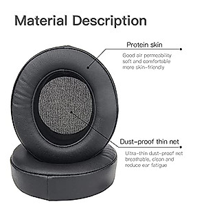 Replacement Ear Pads for Razer Kraken 7.1 V2 Headphones, Ancable Replacement Lambskin Memory Foam Gaming Headphone Oval Ear Cushion Earmuff Kit Pad Cover for Razer Kraken Pro V2, Kraken 7.1 V2, Black