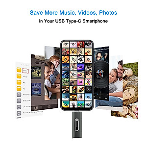 128GB USB C Thumb Drive, KOOTION USB 3.0 Flash Drive Dual Type-C USB Stick High-Speed Jump Drive Aluminum Alloy Photo Memory Stick for Smartphone Mac Laptop