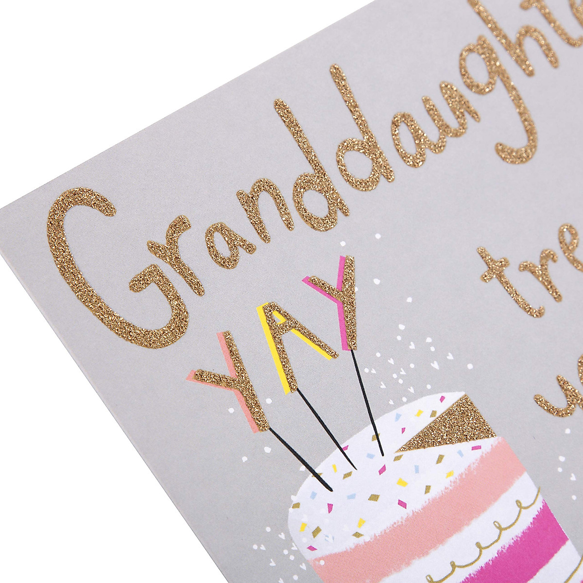 Hallmark Birthday Card For Granddaughter - Glittery Birthday Cake Design
