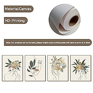 VOUORON Modern Minimalist Fashion Pop Women Prints Flower Wall Art Painting Set of 4 (8”X10” Canvas Picture) Pretty Girl Locker Room Queen of Woman Art Poster for Spa Bathroom Home Decor Frameless