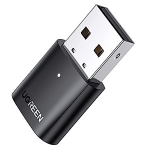 UGREEN USB Bluetooth Dongle for PC - 5.0 Adapter, Driver-Free for Windows 11/10/8.1, Compatible with Desktop, Laptop, Bluetooth Mouse/Keyboard, Headsets, Speakers