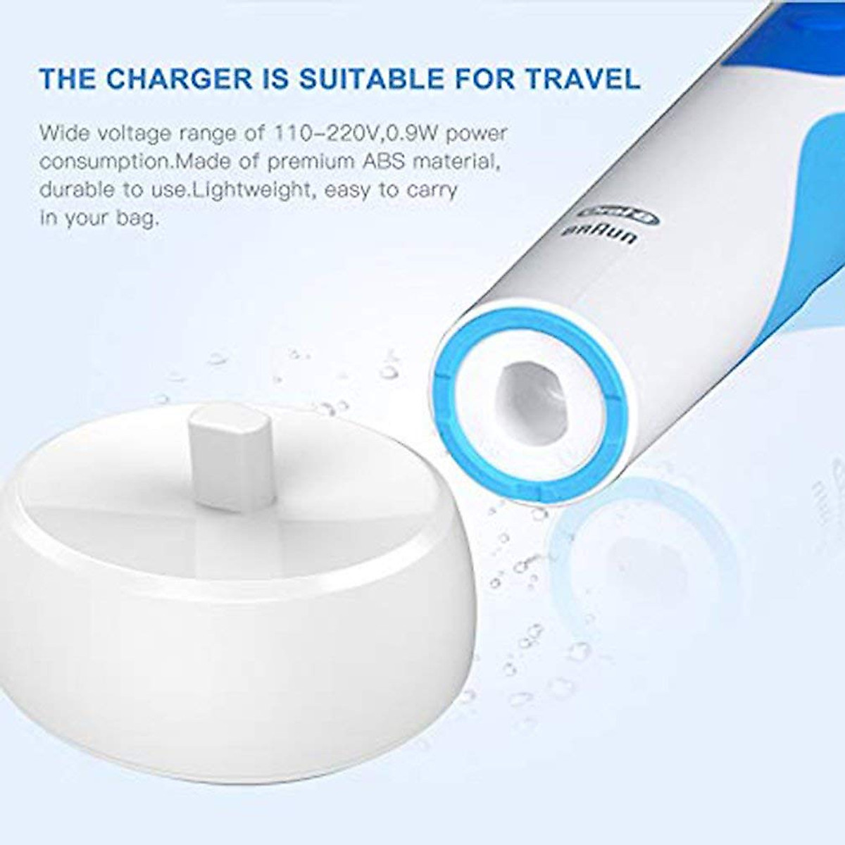 Toothbrush Charger Base, Electric Toothbrush Charger Inductive Model 3757 Suitable for Oral B Braun Toothbrush, Portable for Travel Replacement Braun Charging Base