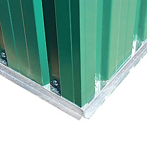 Tidyard Garden Galvanized Steel Shed Green Metal Storage with 2 Vents House Storage Tool Organizer Box Sliding Door 74.8 Inches x48.8 Inches x71.3 Inches
