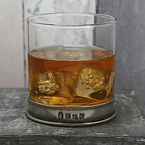 English Pewter Company 11oz Old Fashioned Whisky Rocks Glass With Elegant Pewter Base [VG005]
