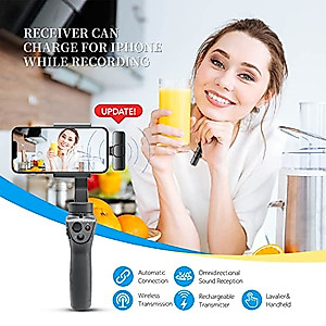 Jisile Wireless Microphone for iPhone iPad, Professional Wireless Lavalier Microphone for Video Recording, Clip On Lapel Mic for Podcast/YouTube/Interview/Vlog/Presentation/Facebook Live