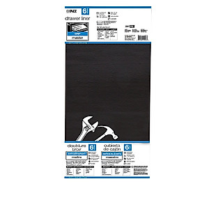 Smart Design Shelf Liner with Master Tool Box Grip Adhesive - Set of 6 - Wipes Clean - Cutable Material - Non Slip Design - for Shelves, Drawers, & Flat Surfaces - Kitchen - 22 Inch x 11 Inch - Black