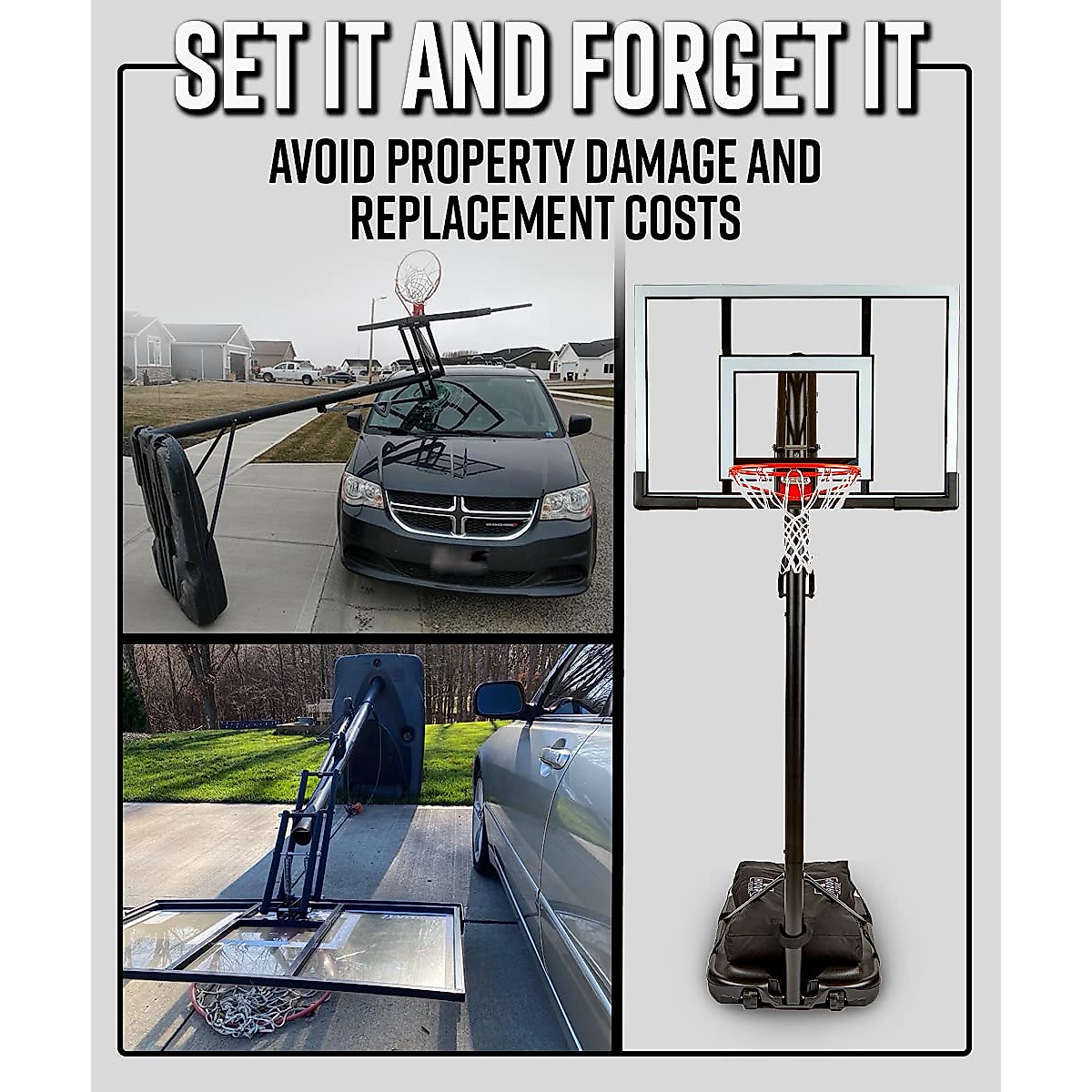 Hoop Secure Standard Size, Black - Heavy Duty Weighted Base Anchor for Basketball Hoops - Weather Resistant, Durable Design Can Hold in Excess of 300 lbs - Patents-Pending, HOA Friendly