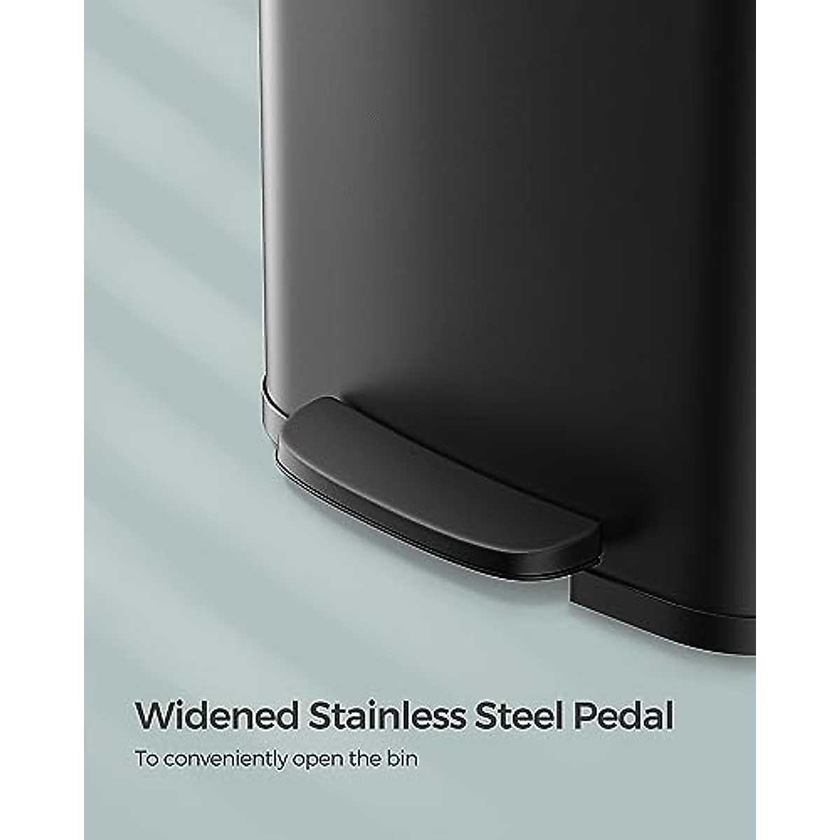 SONGMICS Kitchen Trash Can, 18-Gallon Stainless Steel Garbage Can, with Stay-Open Lid and Step-on Pedal, Soft Closure, Tall, Large and Space-Saving, Black ULTB520B68