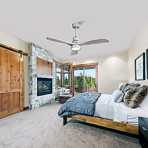 Sofucor 52" Retro Style Ceiling Fan with Light Memory Function, 6 Speeds, Solid Wood Ceiling Fan for Bedroom, Rustic, Farmhouse, Study, Living Room, Porch, Patio