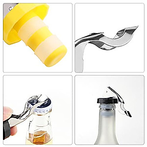 6pcs Reusable Wine Stoppers, Silicone Vacuum Bottle Stopper,Expanding Manual Beverage Bottle Stopper,Wine Bottle Airtight Seal Cork