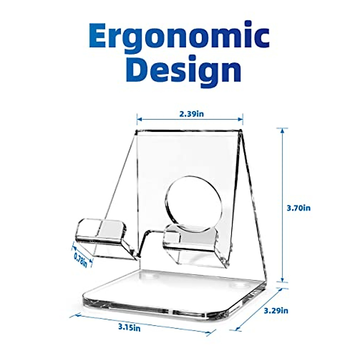 TOPGO Acrylic Cell Phone Stand, Clear Phone Holder for Desk, Office Desktop, Bedside Table, Compatible with iPhone 14/Samsung/Smartphones/iPad Mini