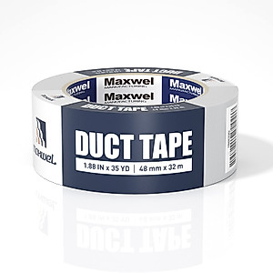 Duct Tape White Heavy Duty - 1.88 in Wide 35 Yds Waterproof Designs No Residue Strong Adhesive Industrial Grade Duct Tape Tearable for Indoor or Outdoor Use,Multi Purpose Home Repair(Pack of 1 Roll)
