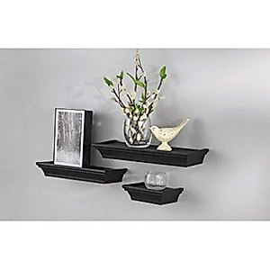 Mainstays 3 Piece Decorative Floating Shelves Includes Wall Mounting Hardware in Black Finish