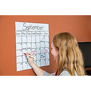 Kassa Whiteboard Wall Sticker Roll - 17.3 in Wide x 8 Ft Long with 3 Dry Erase Markers, Ideal for Classroom, Home, and Office Use - Customizable Adhesive Whiteboard & Can Stick on Any Flat Surface