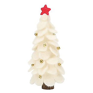 AMONIDA Wool Felt Christmas Tree Xmas Desktop Decoration Holiday Window Scene Green 2023 White Ornament Wool Felt, Log Cute Decorated for Decorative Pendants, Drops & Finials