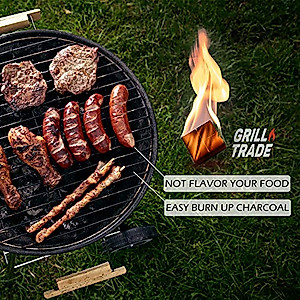 Grill Trade Fire Starter Squares 144, Easy Burn Your BBQ Grill, Camping Fire, Wood Stove, Smoker Pellets, Lump Charcoal, Fireplace - Fire Cubes are The Best Barbeque Accessories - 100% All Natural