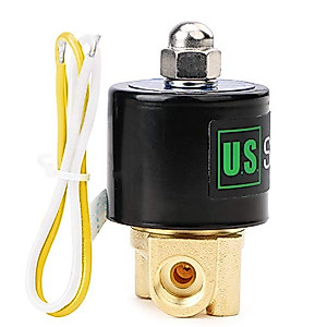 U.S. Solid 1/4inches Brass Electric Solenoid Valve 110VAC Normally Closed VITON