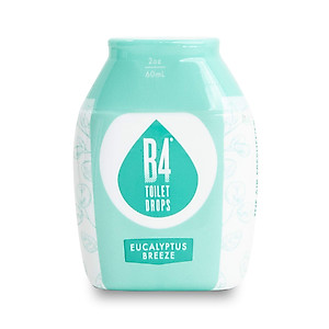B4 Toilet Drops Toilet and Bathroom Deodorizer Drops, 2 Ounce Bottle (Eucalyptus Breeze)