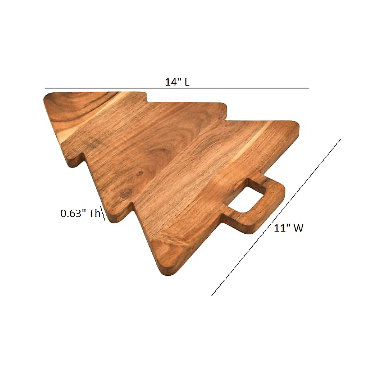 Christmas Tree Shaped Wood Cutting Board for kitchen, Christmas Tree Wooden Serving Tray with Handle, Christmas Decoration Charcuterie Tree Boards 14"L x 11"W