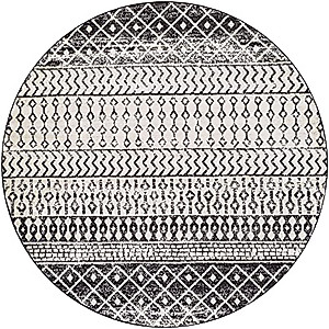 Artistic Weavers Chester Boho Moroccan Area Rug,7'10" Round,Black