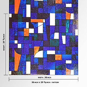 BDF 3ABST Window Film Abstract Stained Glass (36" X 59 1/2" (2 Continuous Patterns))