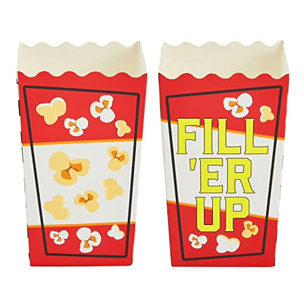 50 Pack Race Car Popcorn Boxes for Birthday Decorations, Checkered Flag 20 oz Buckets for Party Supplies (3 x 6 In)