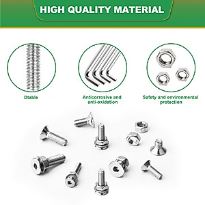 FOLIV Flat Head Socket Cap Screws, 1230PCS M2 M3 M4 M5 Bolts Nuts Washers Assortment Kit, Allen Socket Drive, 304 Stainless Steel