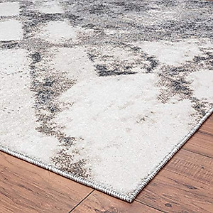 LUXE WEAVERS Lagos Grey 4x5 Art Deco Area Rug, Abstract Design, Geometric Carpet for Living Room and Bedroom