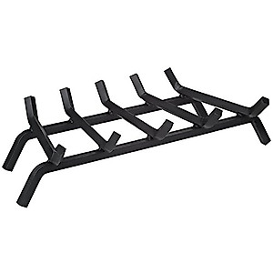 Rocky Mountain Goods Heavy Duty Fireplace Grate - Solid Metal Bar Log Holder Grate with 3/4” Bars - Rack Heater for Wood Stove with Heavy Gauge Wrought Iron Bars (27")