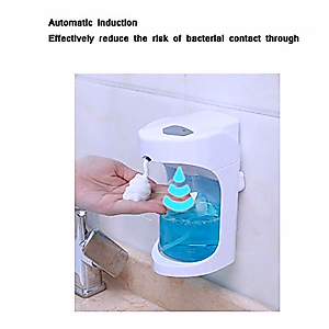 FKJLUN Hand Soap Dispenser Pump Automatic Foam Hand Sanitizer Induction Soap Dispenser Hand Sanitizer Bottle to Soap Dispenser Mobile Phone Wall Hanging Hand Lotion Bottle for Bathroom (Color : Red)