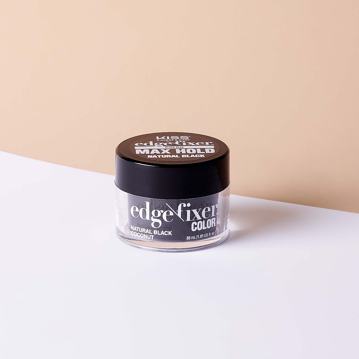 Red by Kiss Edge Fixer Color 24 HR Max Hold & 100% Gray Coverage 30mL (1.01 US fl.oz) Natural Black Perfect for Missing Edges