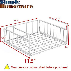 2 Pack - SimpleHouseware Under Shelf Basket, White