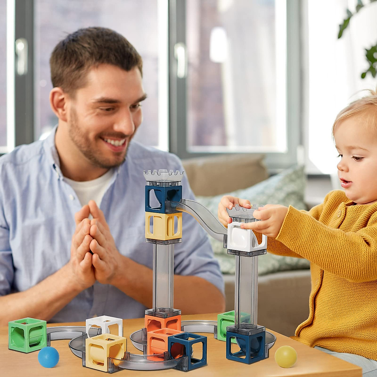Marble Run for Kids Ages 4-8, Magnetic Building Toy Stacking Block Sets, 41 Pieces STEM Activities for Kids Ages 5-7, Marble Maze Montessori Toys Birthday Gifts for Kids Age 3-8 Boys and Girls