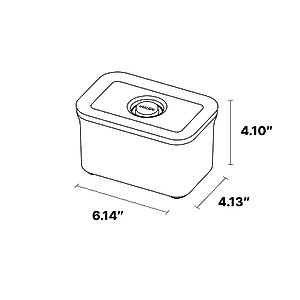 VAKUEN Premium Airtight Food Storage Containers, Rectangular 2PC(1.06qt), Smart One-Click Seal Lid, No Hinges, Patented Double Silicone Lining, 100% Leak Proof, BPA-FREE, Dishwasher, Microwave Safe