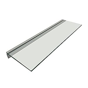 Naiture Bathroom Wall Mount Glass Wall Shelf with Aluminum Bracket, 35.4 x 7.9 x 0.31 Inch, Clear