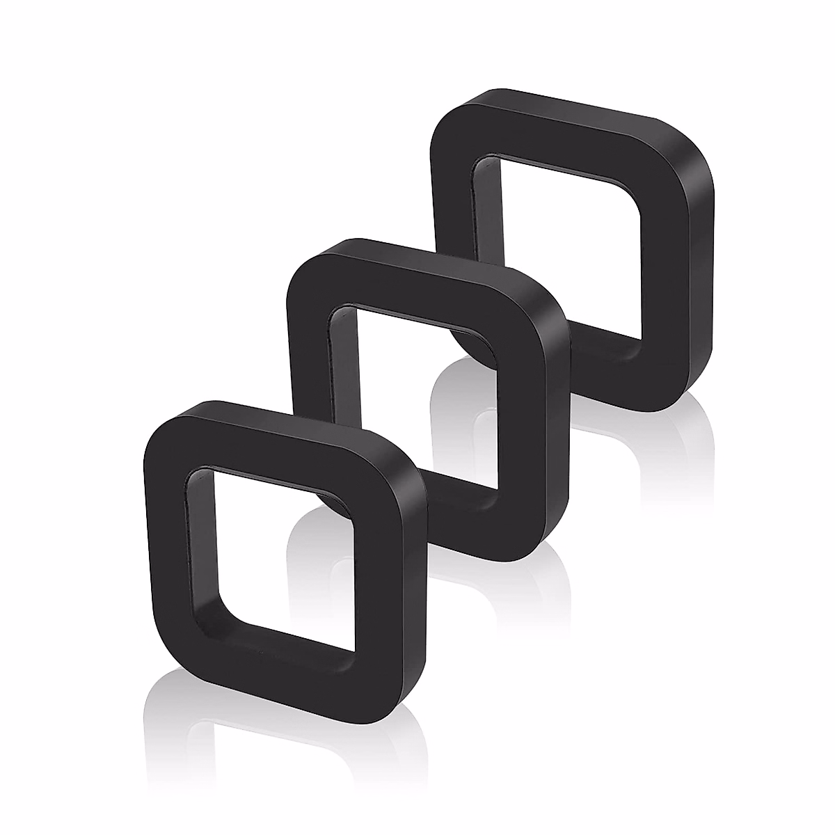 Jawmoy Pack-3 Receiver Silencer Pad, 2.1" x 3" x 0.5" Trailer Hook Rubber Cushion, Noise Eliminating Cushion Pad for Adjustable Ball Mounts (Black)