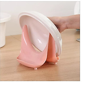 2 Pack Non-Skid PP Plastic Pot Lid Stand , Cover Holder Sets Lid Rack, Multifunction 2 Side Pot Lid Holder , Pot Lid Stand for Home Kitchen, Holds 2 lids of any size or can be used as spoon rest