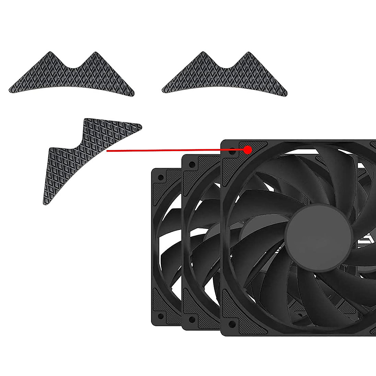 JJHXSM 60pcs Cooling Fan Damper 120/140mm Fans Shock Absorbing Sealing Silicone Gasket for PC Computer Case Fan