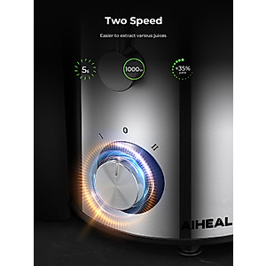 Aiheal Juicer Machines 1000W Juicer with 3.2” Big Mouth for Whole Fruits and Veg, Juice Extractor with 2 Speeds, Anti-Drip System, Easy to Clean, BPA Free