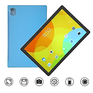 HEEPDD 10.1 Inch Tablet, Dual Camera 2 in 1 Tablet PC 5G WiFi Support 4G LTE US Plug 100-240V with Keyboard for Entertainment (Blue)