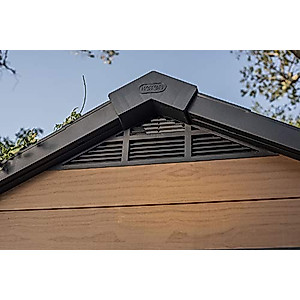 Keter Newton 7.5x9 Large Resin Outdoor Storage Shed Kit – Perfect to Store Patio Furniture, Garden Tools, Bike Accessories, and Lawn Mower, Mahogany Brown