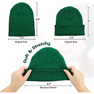 Zando Unisex Baby Beanie Warm Baby Boy Beanie for Toddler Boys Knit Kids Beanie Hat Beanies for Kids Beanie Toddler Winter Hat Girls Infant Beanies Slouchy Baby Hats Black&Dark Green&Dark Grey Hat