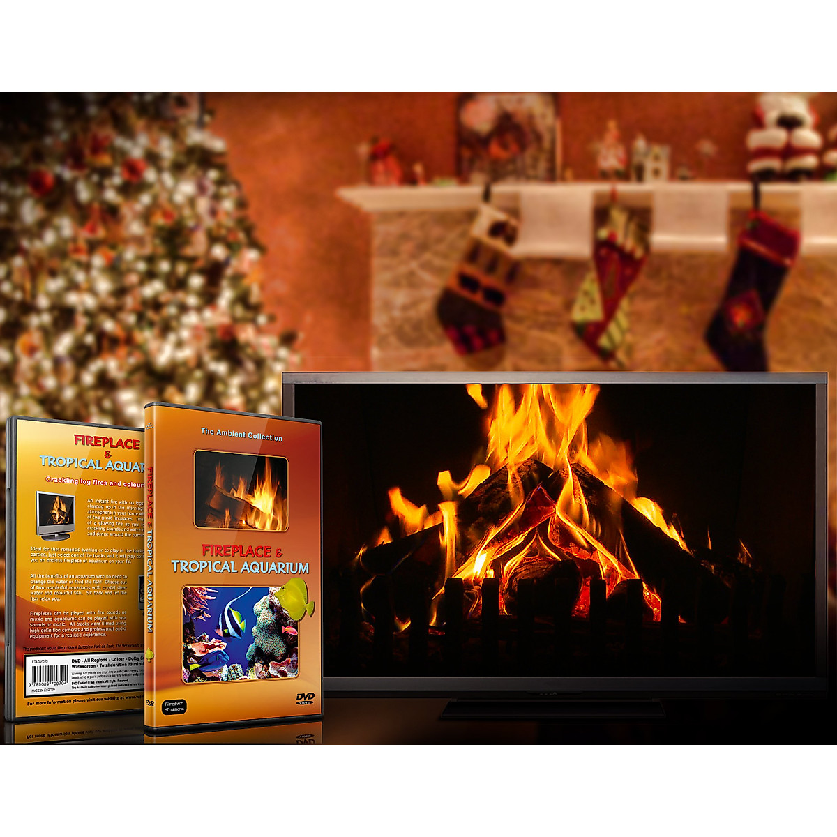 DVD Ambiance - Cheminée et Aquarium Tropical, 2 heures de vidéo d'atmosphère HD en boucles de 25 minutes