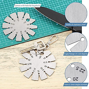 Jteyult Bevel Gauge Gauge Round Shape Knife Finder Knife Blade Gauge 15-120° for Measuring Knife