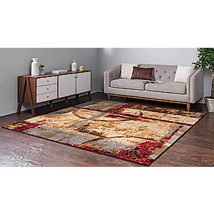 Unique Loom Barista Collection Area Rug - Catuai (4' 1" Square, Multi/ Brown)