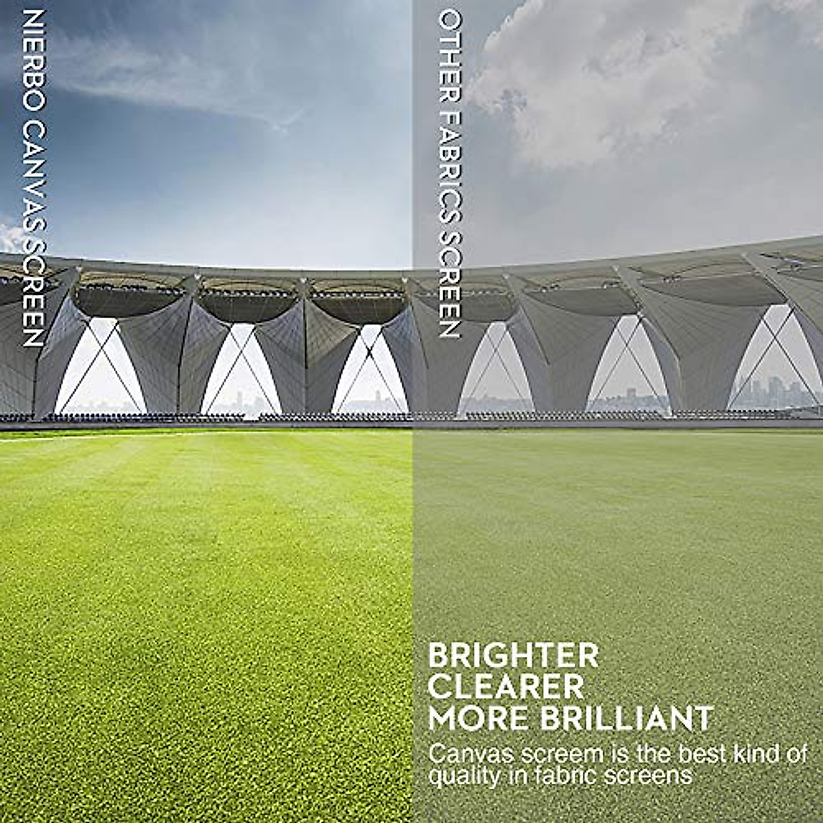 NIERBO 200 Inch Large Huge Projector Screen Big 16:9 3D Movie Screen of Canvas Material Projection Screen HD for Outdoor Indoor Home Theater Church with a Black Projector Bag Not Include Mount