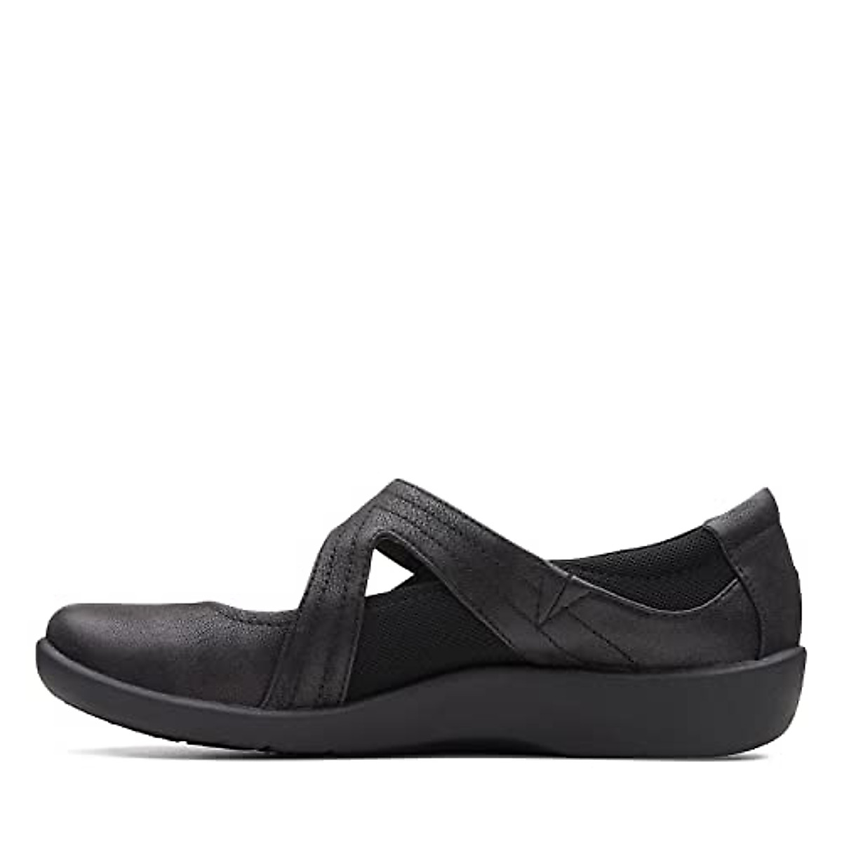 Clarks womens Sillian Bella Mary Jane Flat, Black, 8.5 Wide US