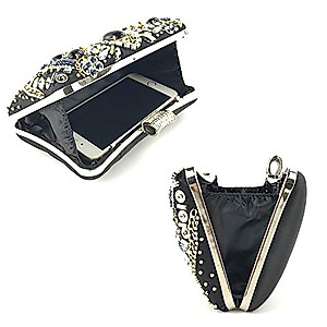 Lanpet Women Clutches Crystal Rhinestone Evening Handbag Chain Strap Shoulder Bag