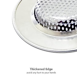 Huntonry 3PCS Bathtub Strainer, Shower Drain Hair Catcher, Bath Tub Drain Cover, Fliter, Hair Stopper, Stainless Steel Drain Catcher, Floor Drain Strainer, Fit for 1.65" to 3.0" Drain Holes