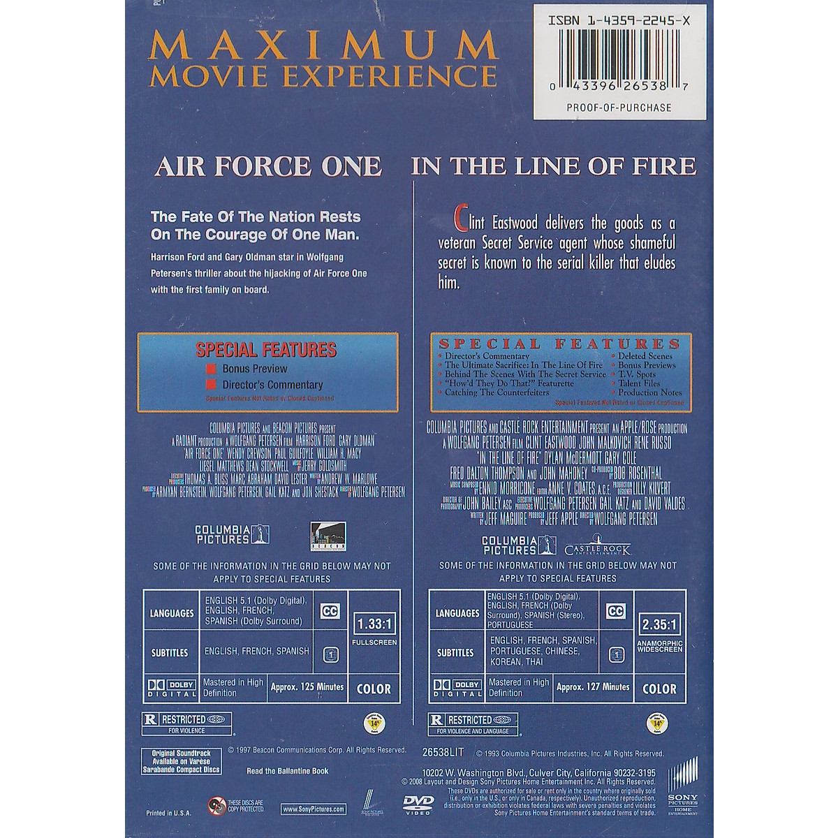 Air Force One / In the Line of Fire